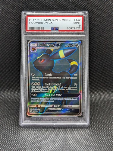 PSA 9 UMBREON GX 142/149 Full Art Sun & Moon Holo Rare Pokemon Card ...