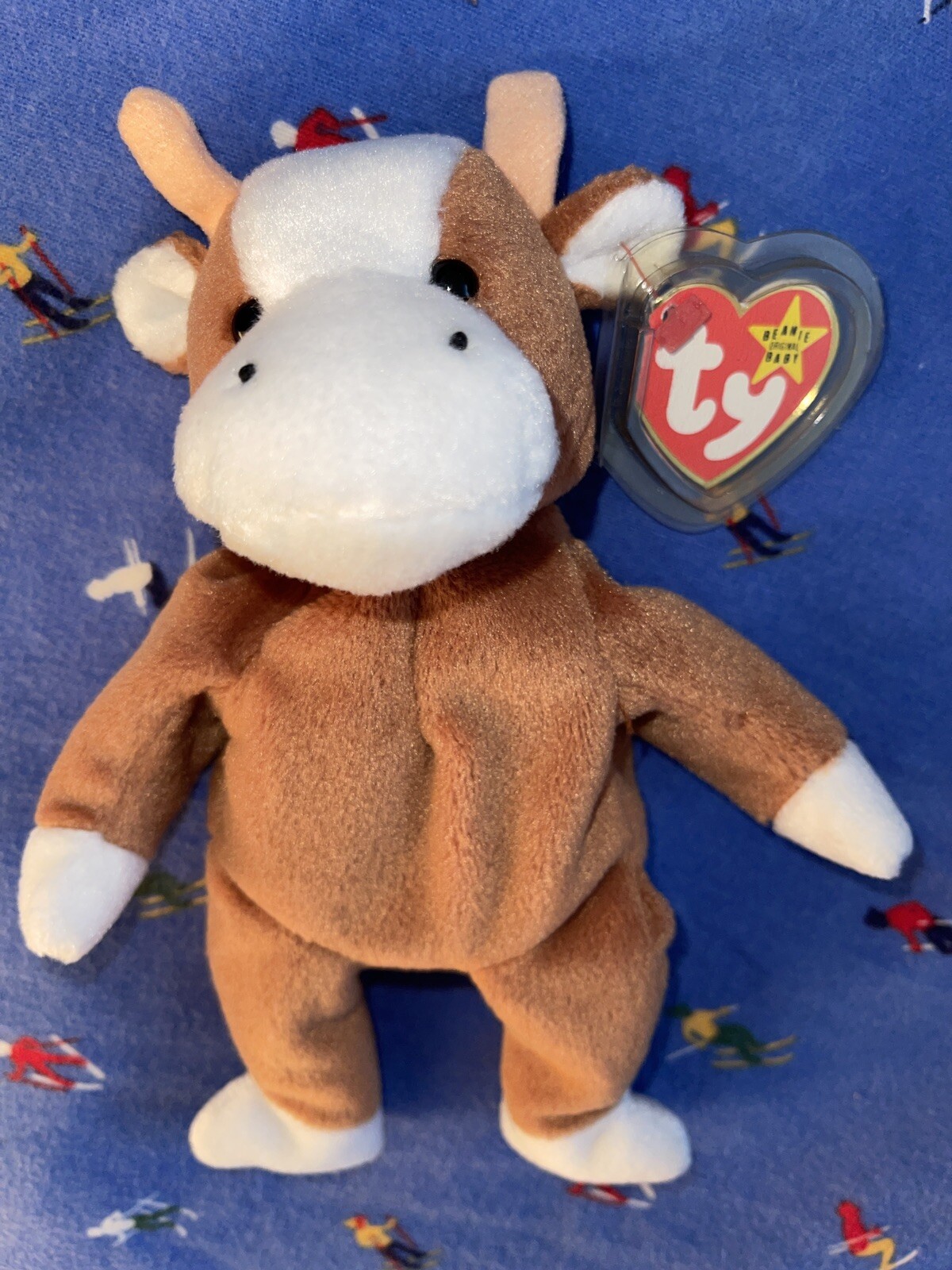 Vintage New In Box 1995 Rare "Bessie" The Cow TY Beanie Baby PVC ...