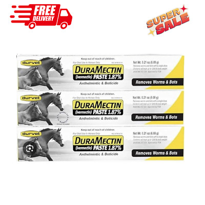 3 Pack Durvet Duramectin Equine Wormer Paste -3 Tubes Exp Nov 2026 | eBay