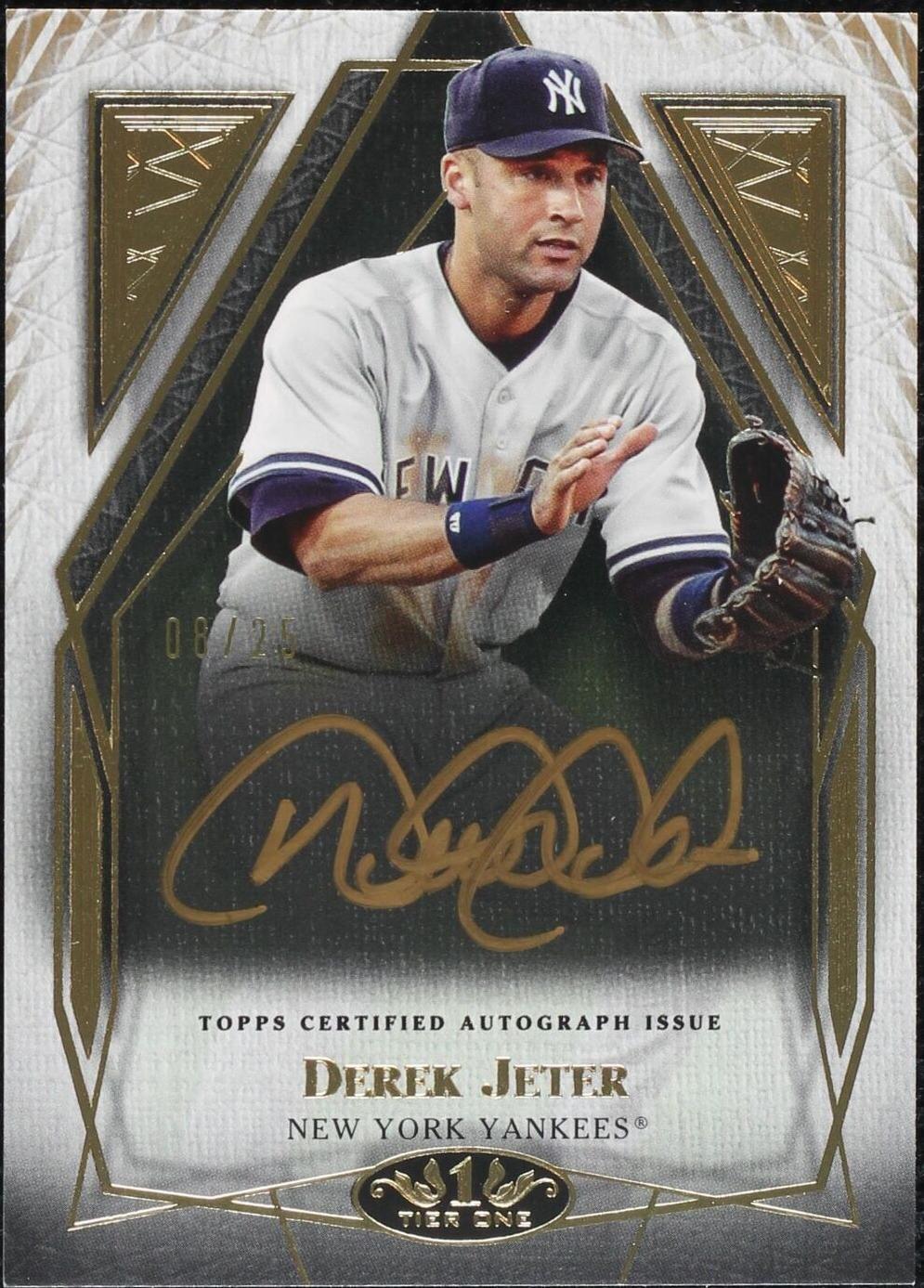 2022 Topps Tier One - Tier One Autographs Derek Jeter #T1A-DJ Bronze ...