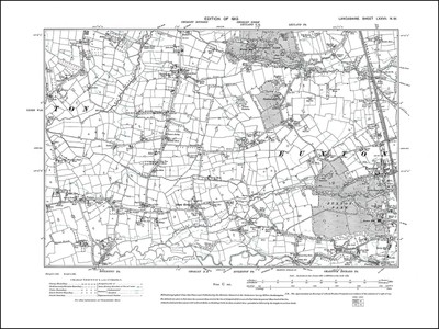 Old map of Euxton, Worden Park, Lancashire 1912: 77NW repro | eBay UK