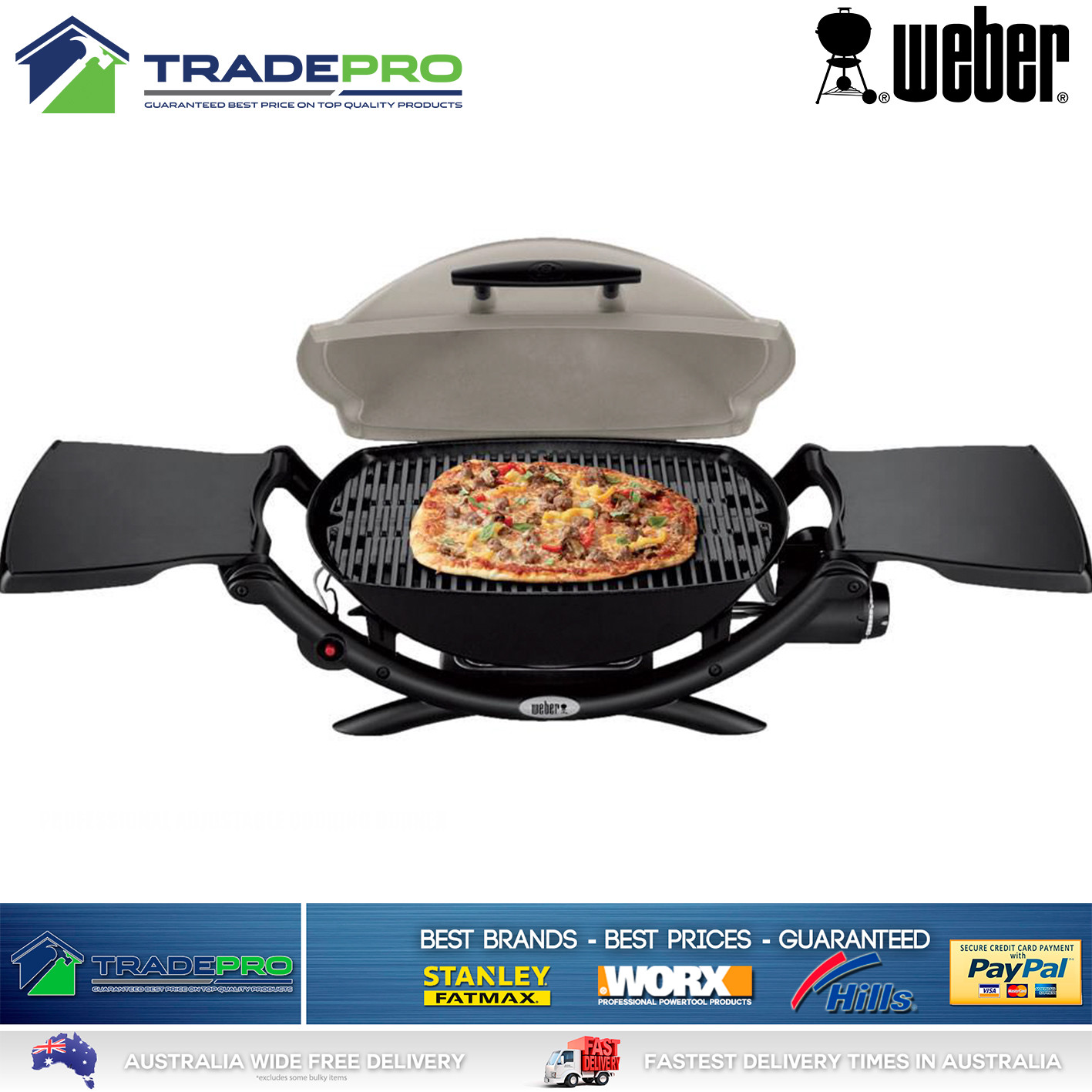 BBQ Weber Q2000 PRO Portable Gas Barbecue Grill Stainless Steel Burner ...