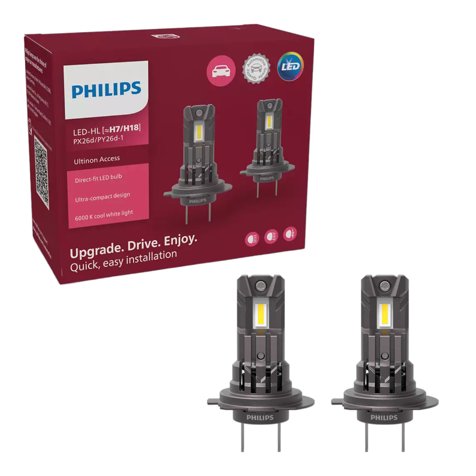 PHILIPS Lampadine Auto LED H7 H18 Philips Ultinon Access 6000K 12V ...