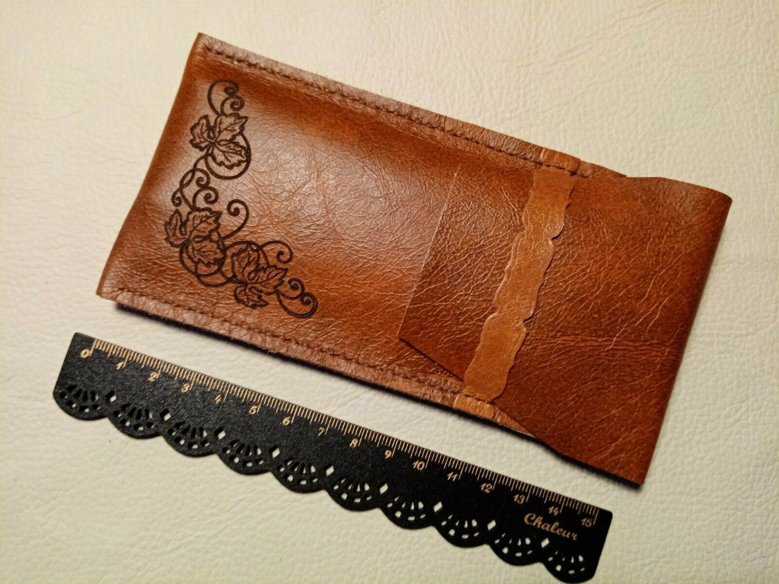 Real leather pencil case with laser engraving. | eBay UK