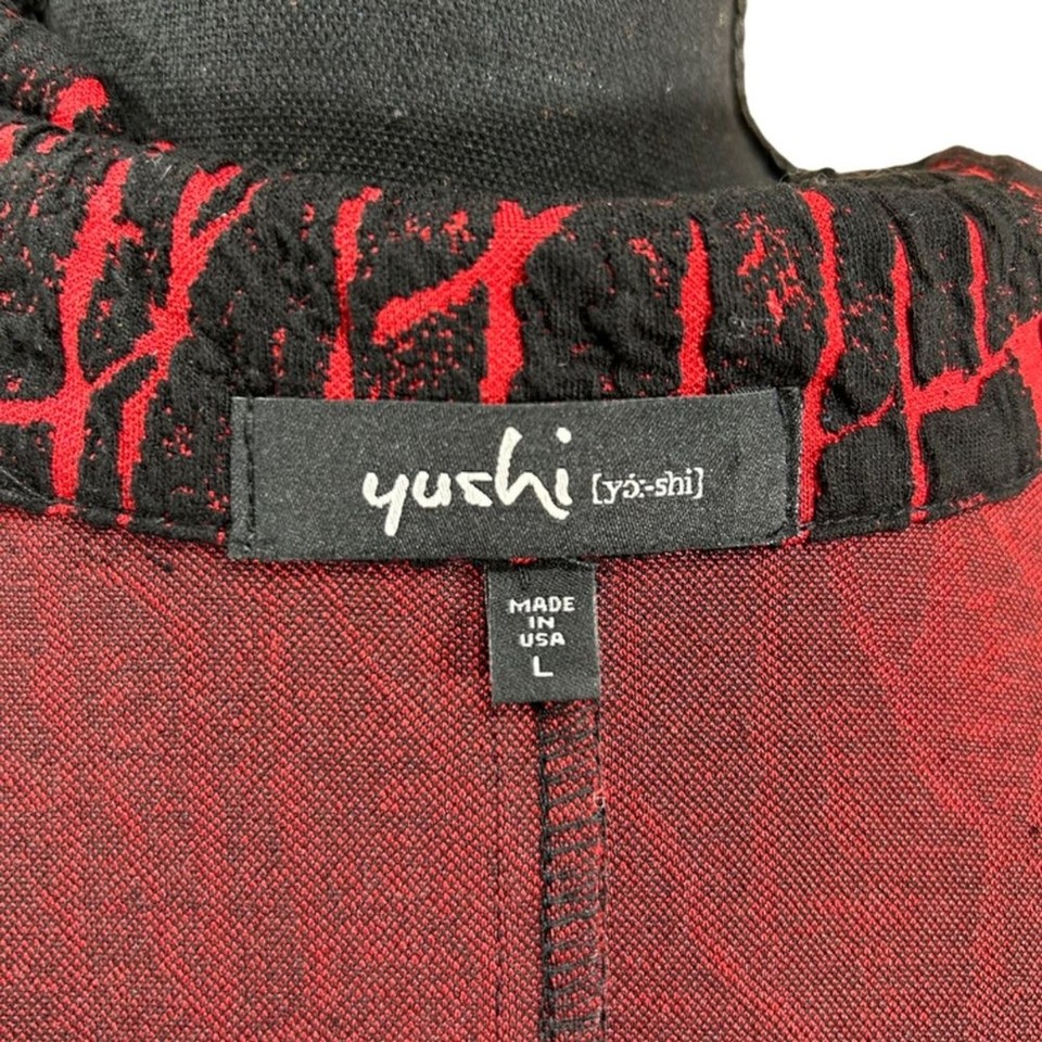 Yushi Women’s Red Black Lightweight Full Zip Collared Jacket Size L | eBay