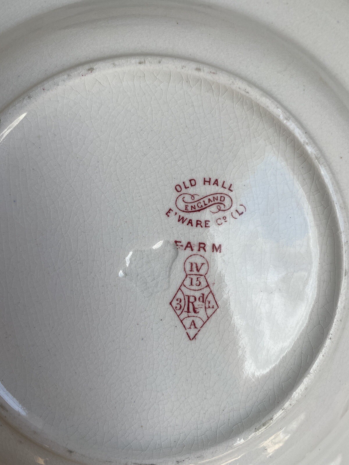 Antique english Transferware plate, English Registry Mark (1868-1883 ...