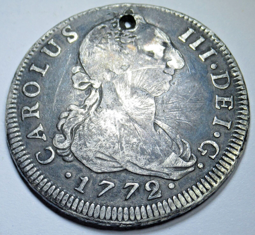 1772 Spanish Silver 4 Reales Genuine Antique 1700s Colonial Pirate ...