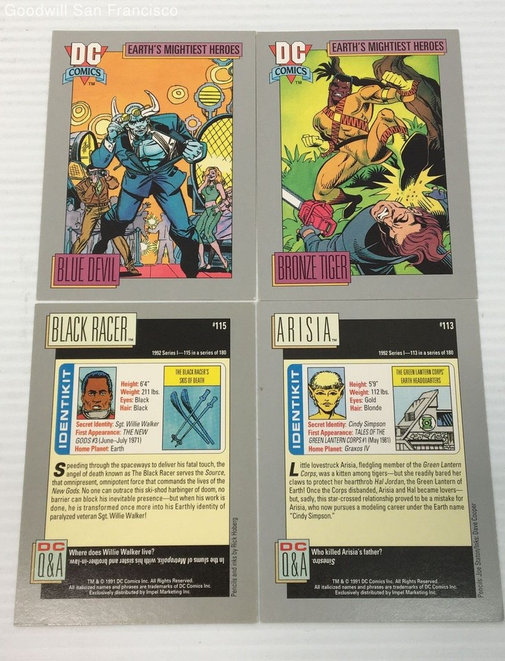 Vintage DC Comics Starfire Orion & Wonder Woman Trading Game Cards | eBay