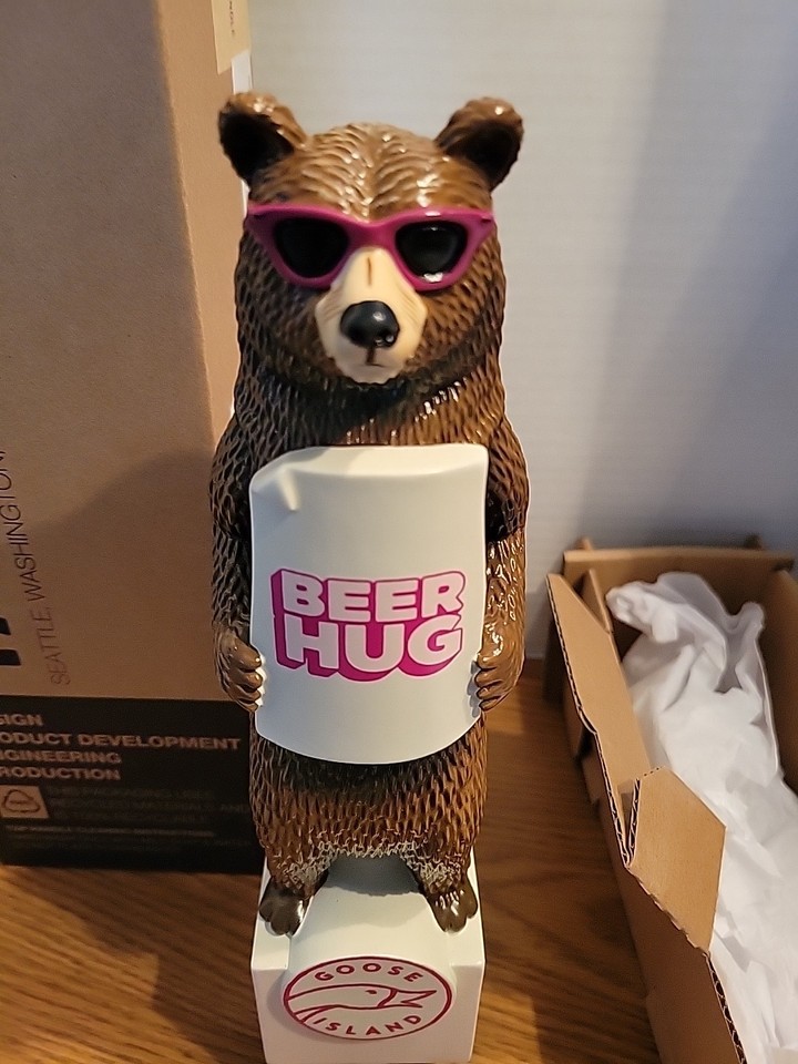 Goose Island Beer Bear Hug Figural Tap Handle Bar Mancave Game Room Chicago New | eBay