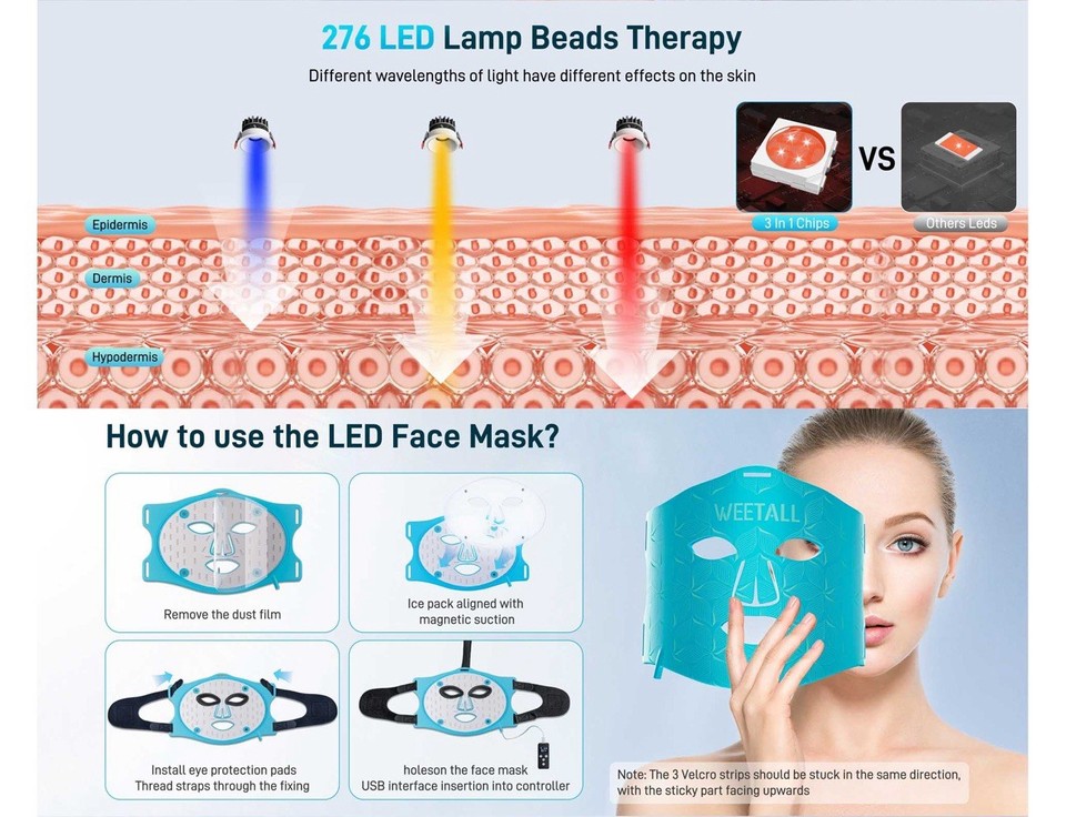 LED BEAUTY MASK -WEETALL LED PHOTON BEAUTY MASK - NEW/SEALED | eBay