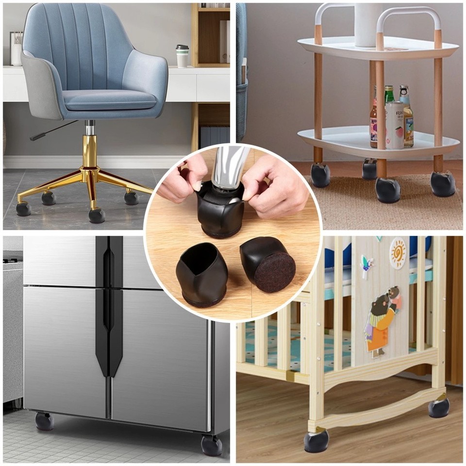 5x Chair Wheel Stoppers for Furniture Legs Floor Protection and Noise ...