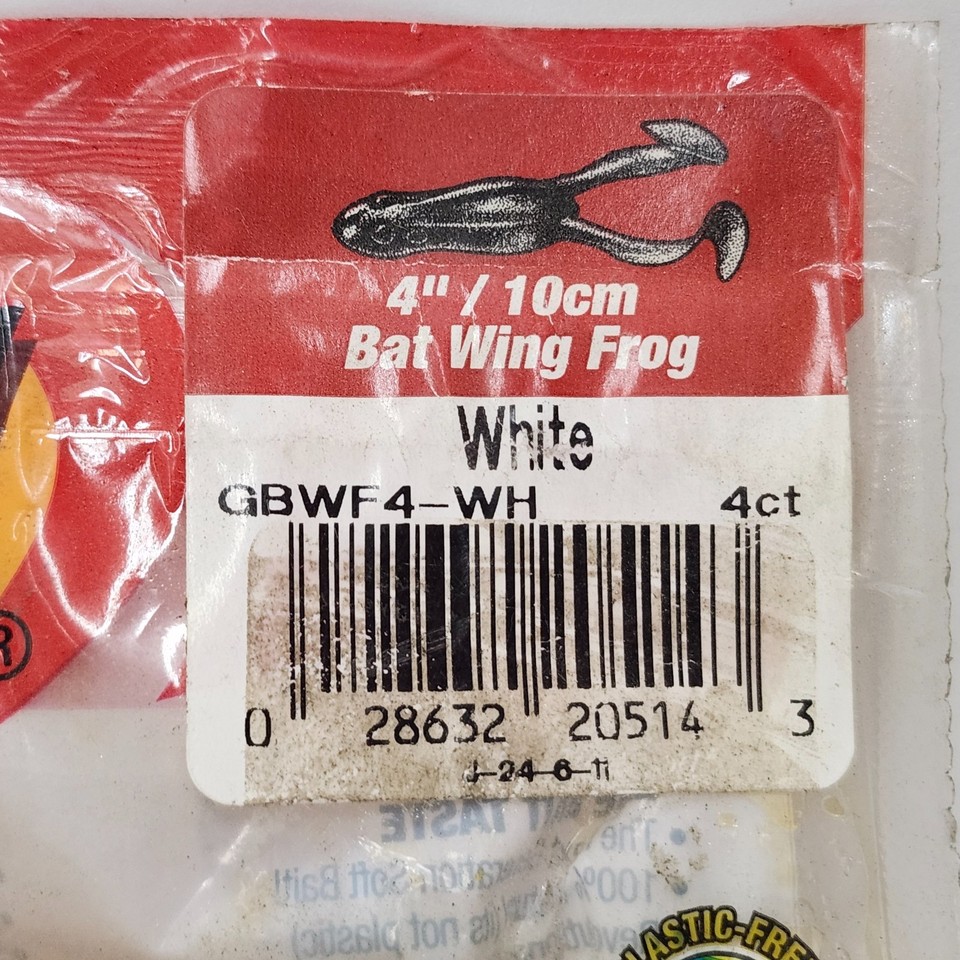 Berkley Gulp White 4in Bat Wing Frog Fish Bait 4 Count GBWF4-WH | eBay