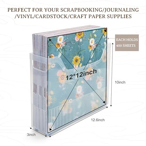 4 Pack Scrapbook Paper Storage with Wheels Plastic Scrapbook Storage ...