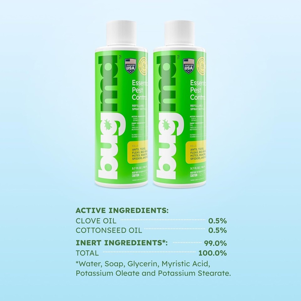 Pack of Two - BUG MD Essential Oils Concentrate 3.7 Oz Safely Kills ...