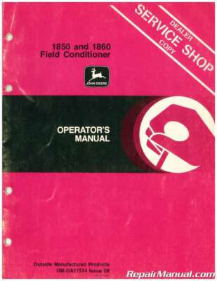 Used John Deere 1850 and 1860 Field Conditioner Operators Manual | eBay