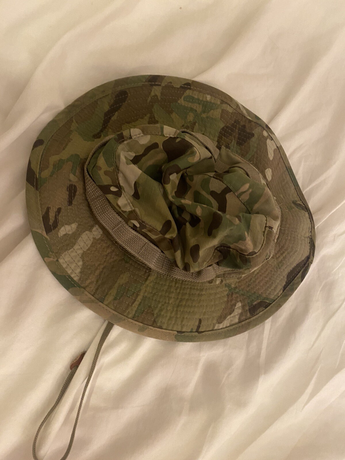US ARMY Bucket Hat Green Camo Woodland Drawstring - Gem