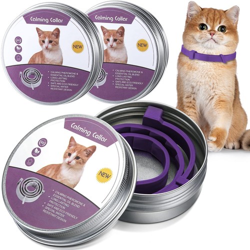 Qualirey 3 Pcs Cat Adjustable Calming Collar, Reduce Anxiety Collars ...