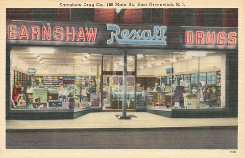 East Greenwich RI Rexall Drug Store Postcard Copy | eBay
