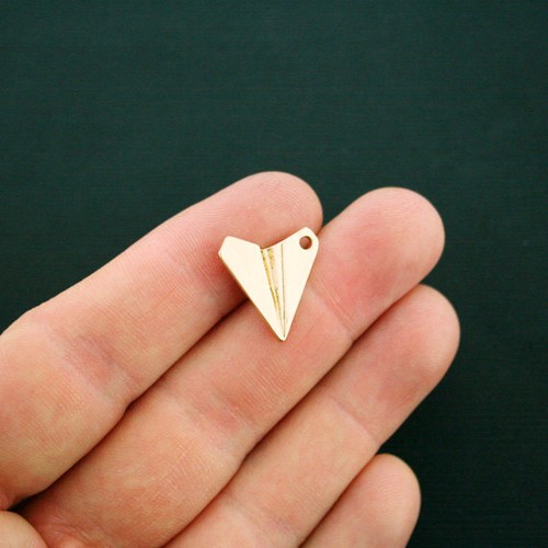 4 Paper Plane Charms Gold Tone 3D Detail - GC984 | eBay