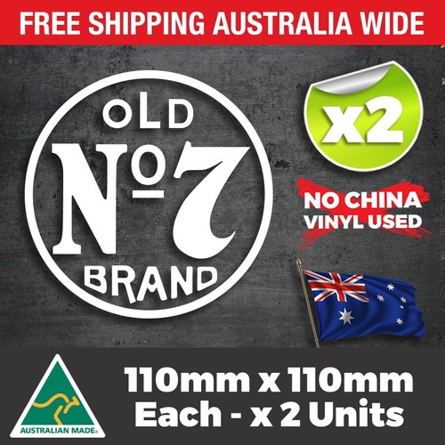 2 x Old No7 Jack Daniels Whiskey Premium Decal Sticker Car Esky Van ...
