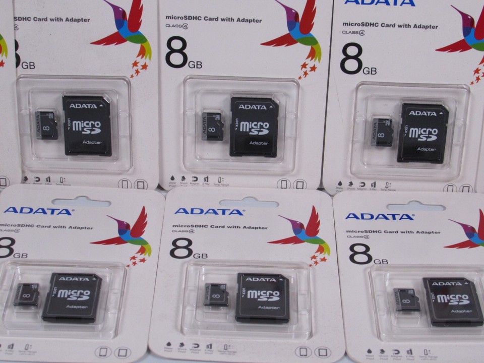 ADATA Micro SD HC Card 8GB Memory card with adapter bulk wholesale Lot ...