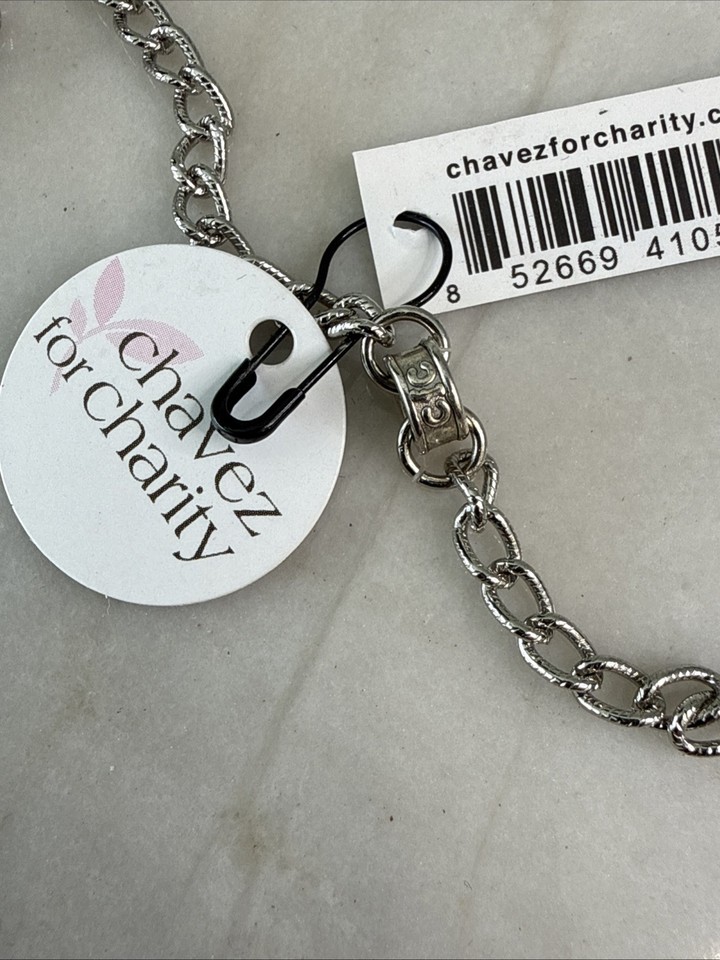 Chavez for Charity 18" Silver Heart Shaped Skeleton Key Toggle Necklace ...