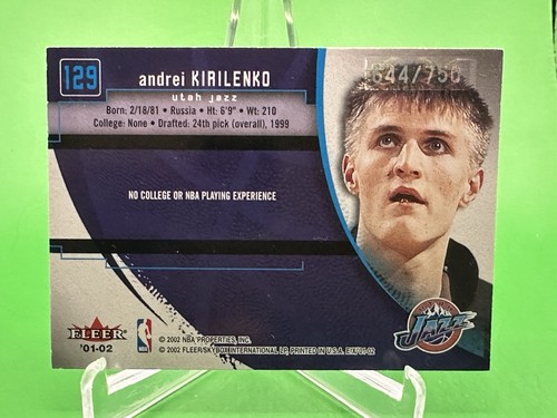 ANDREI KIRILENKO 2001-02 Fleer E-X ROOKIE #644/750 (#129) - NM/MT ...