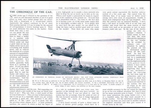 1936 AEROPLANES Exhibition Vertical Flight Hounslow Heath Weir Autogyro ...