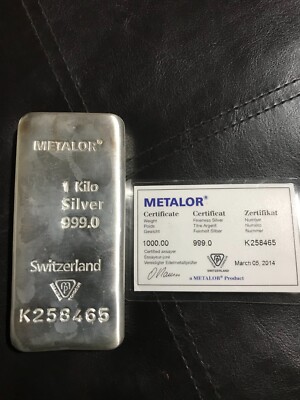COLLECTION ONLY - Metalor 1kg Kilo Silver Bar - COLLECTION ONLY | eBay UK