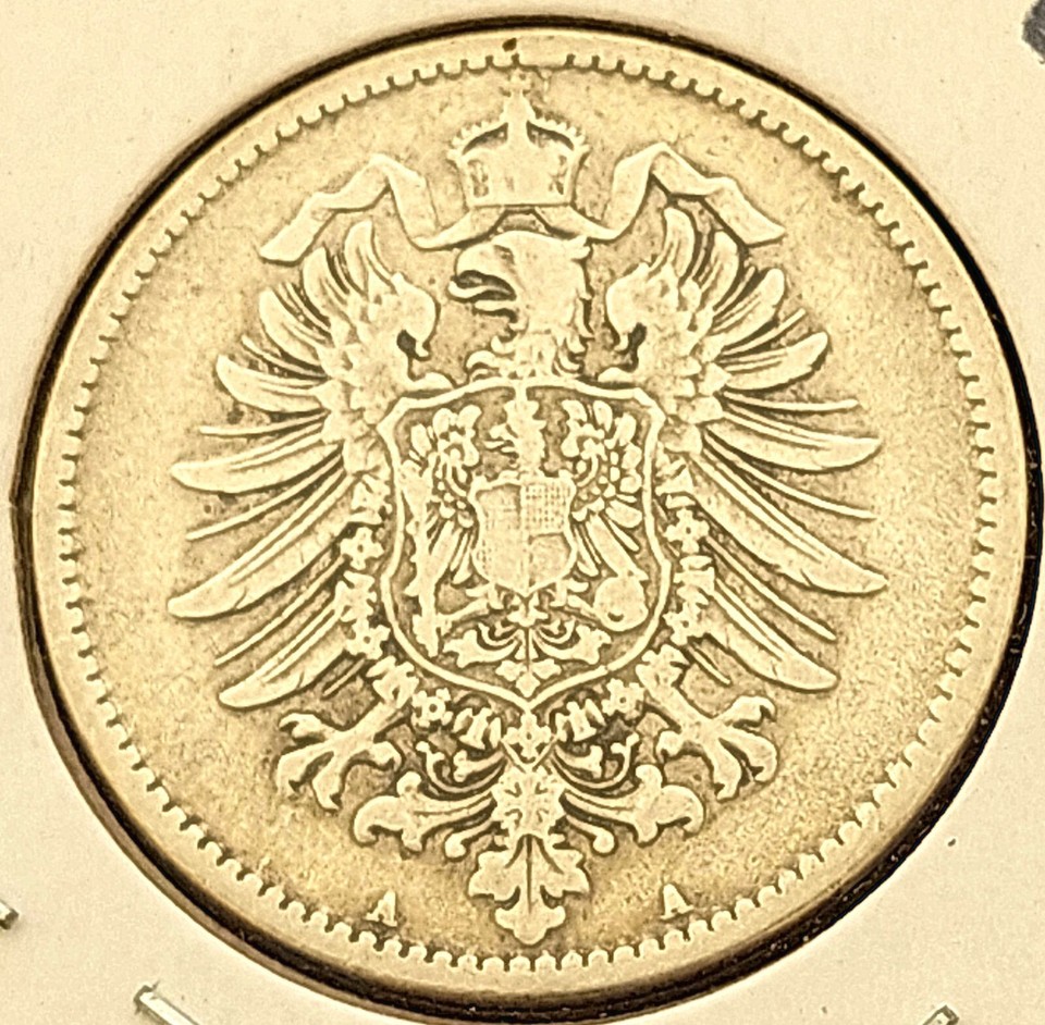 1875 A Germany Mark , carded , nice silver coin, start - below melt ...