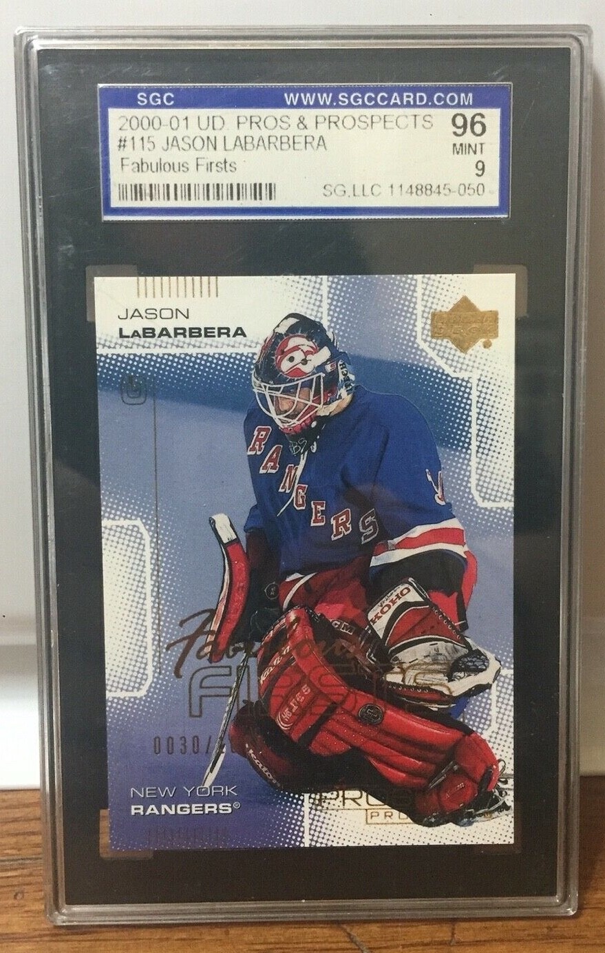 NEW YORK RANGERS - JASON LABARBERA - 2000-01 Upper Deck - Mint 9 ...