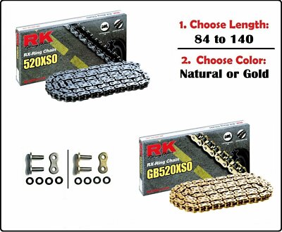 RK 520 XSO Xring Motorcycle Drive Chain Natural or Gold with Rivet ...