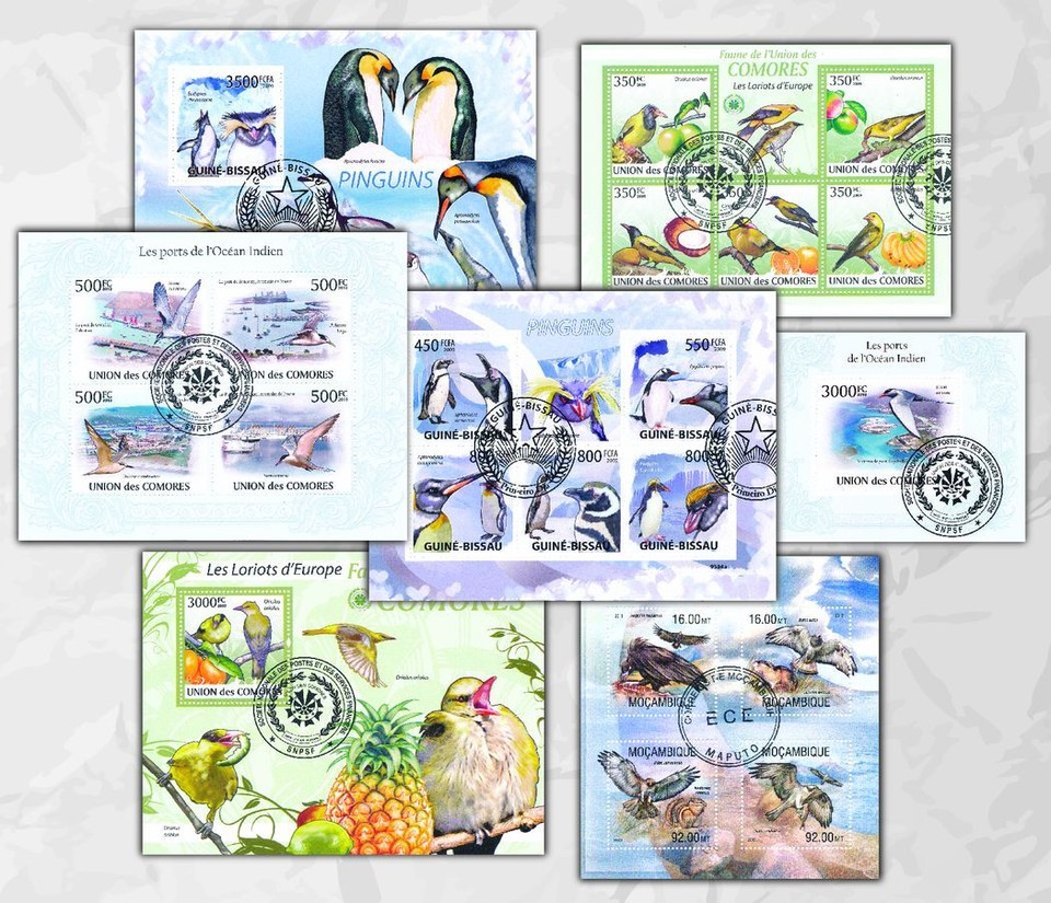 10 diff. topical stamp packets w/ 70 sheets cat. listed (cto) Lot #2 | eBay