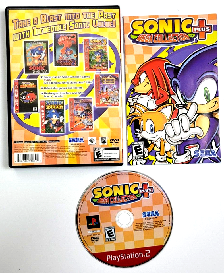 SONIC MEGA COLLECTION PLUS - PS2 GAME - COMPLETE! PLAYSTATION 2 GAME ...