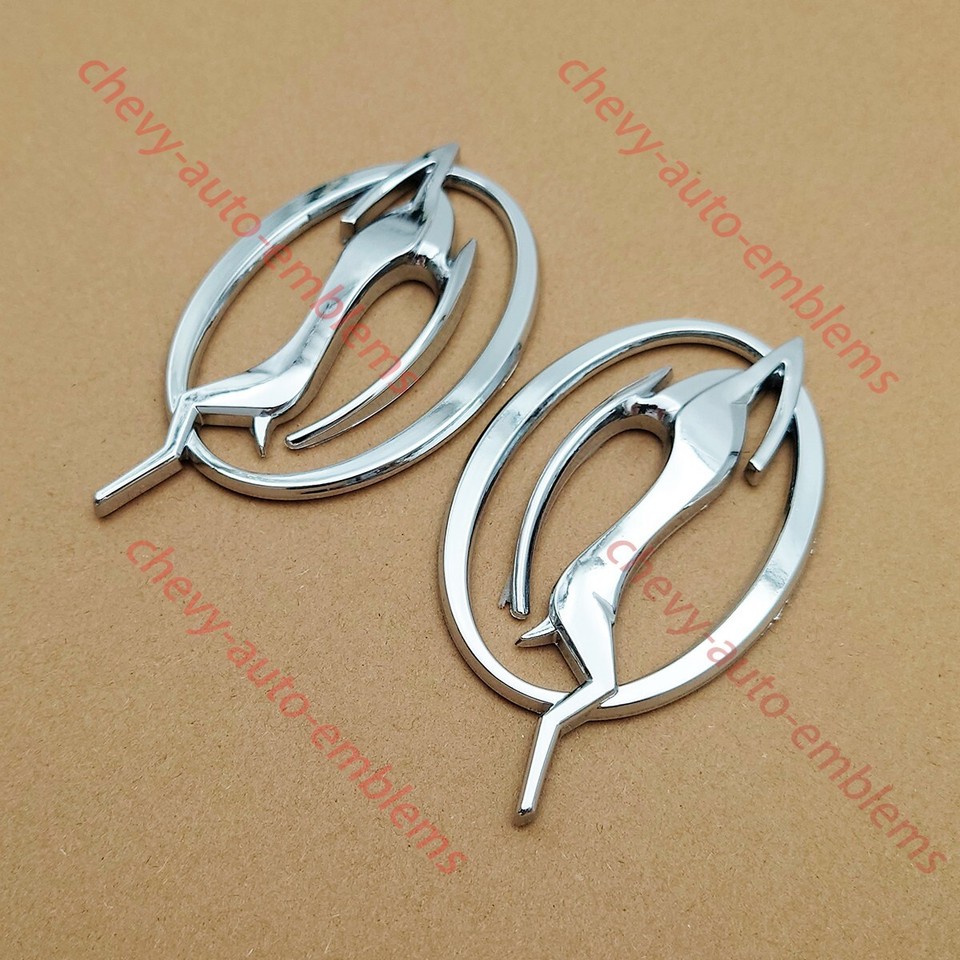 2pcs Silver Impala Flying Left Right Side Pillar Emblem Nameplate ...