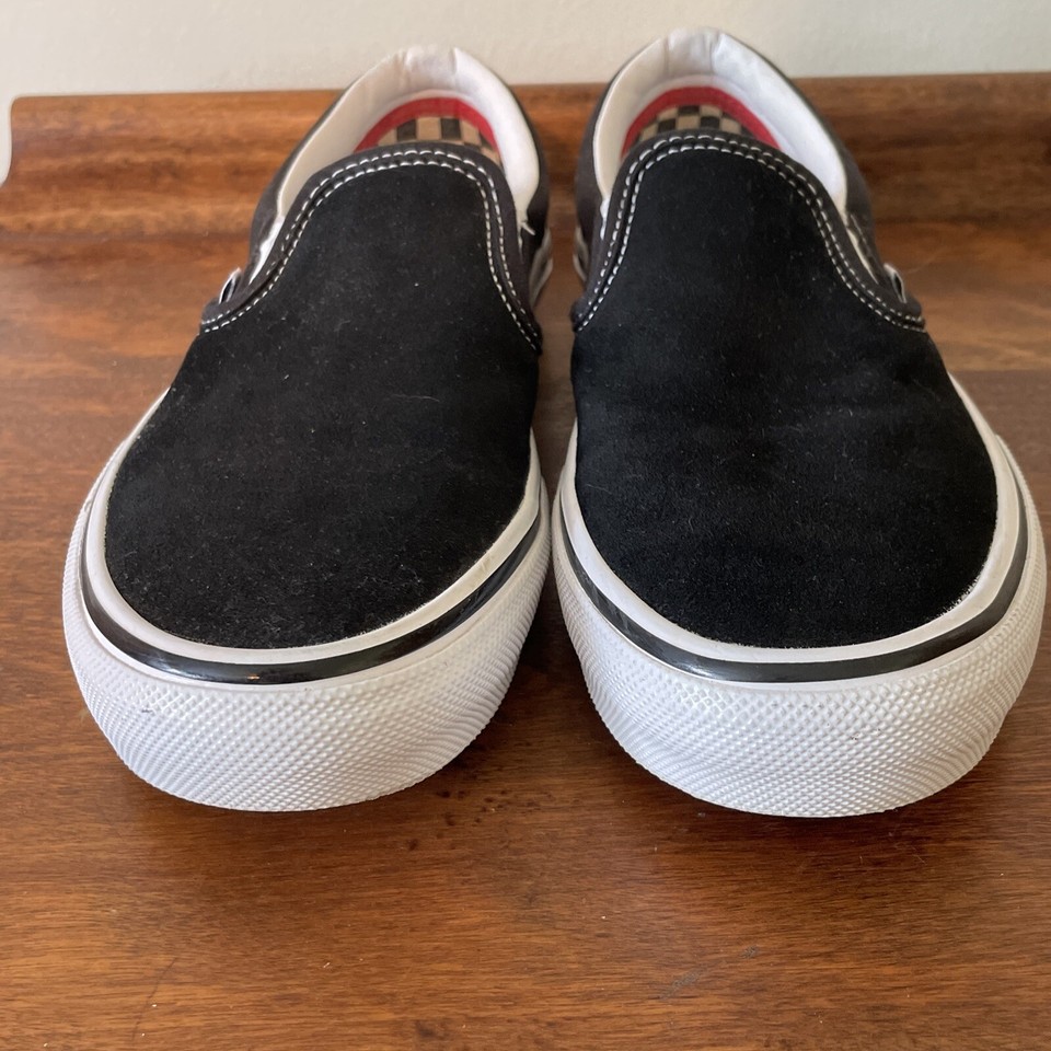 VANS Skate Slip-On Shoes Black Suede Pop Cush Men's 8. - MINT | eBay