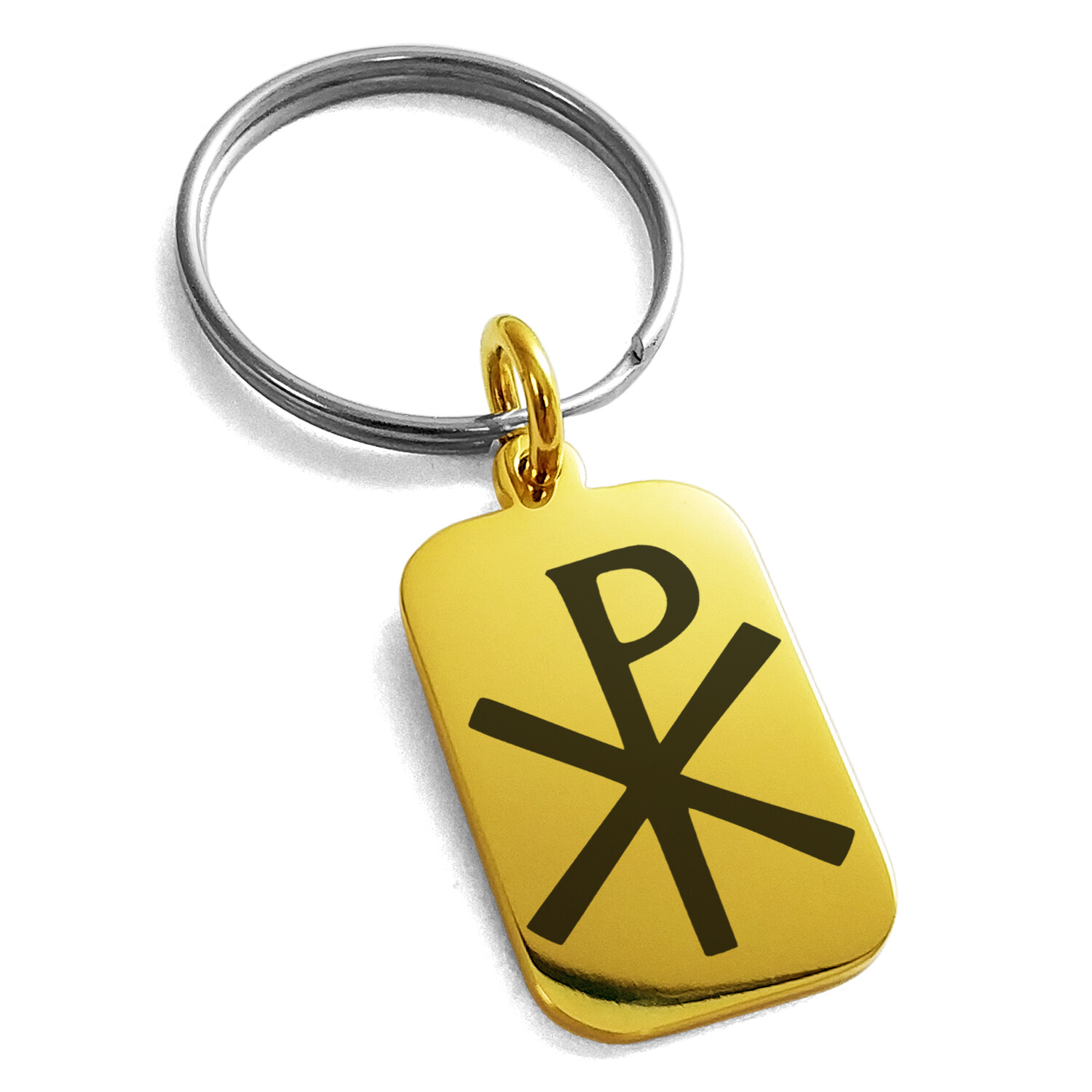 Stainless Steel Chi Rho Christogram Symbol Charm Necklace or Keychain ...