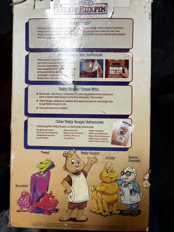 Teddy Ruxpin (Worlds Of Wonder) Vintage 1985 In Original Box With ...