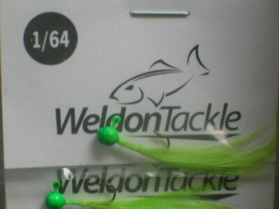 Lot Of 12 Weldon Mini Foo Jigs 1/64oz GREEN / CHARTREUSE Steelhead ...