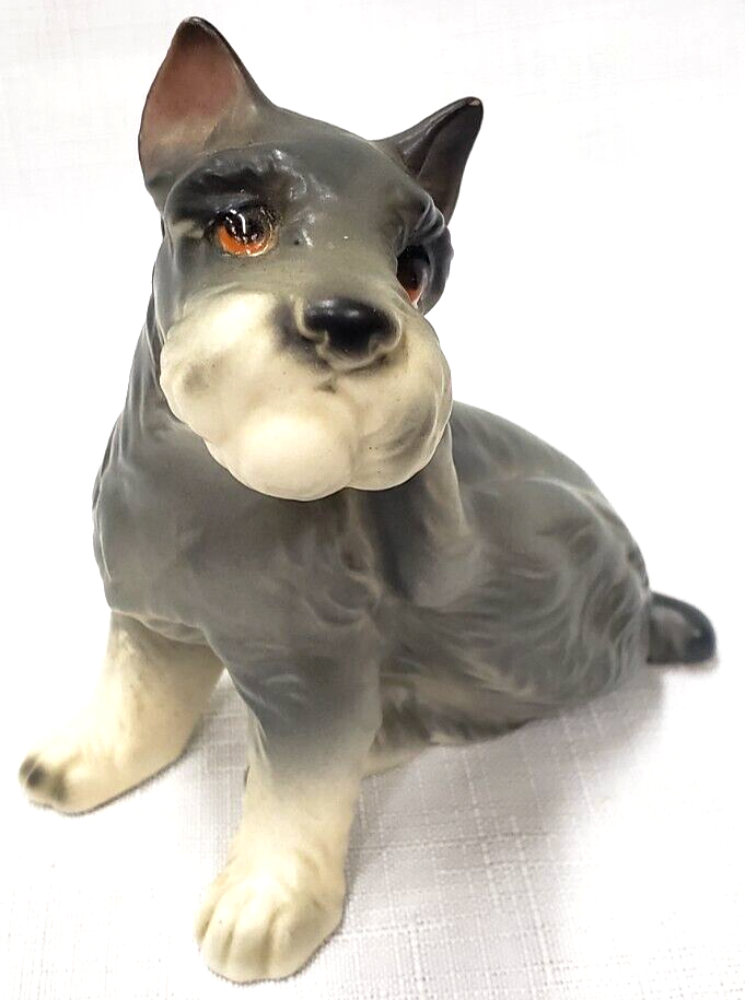 Adorable,Lefton MINIATURE SCHNAUZER DOG FIGURINE,Hand Painted, Japan,No ...