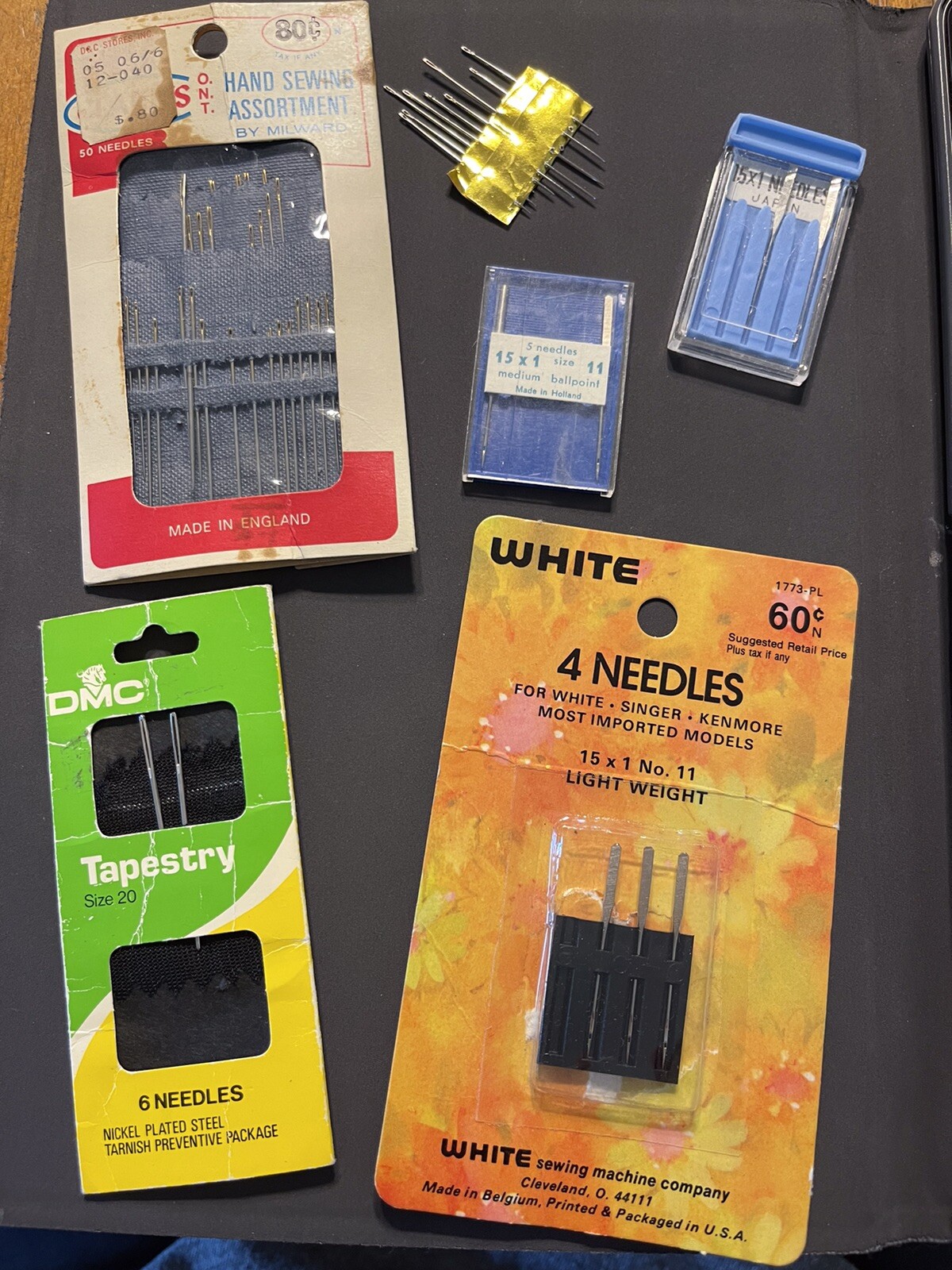 Vtg. Lot Assorted Sewing Needles Machine & Hand Threading Variety Open ...