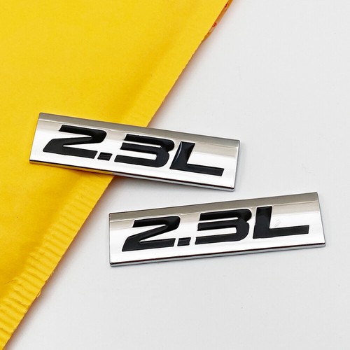 2x Black Chrome Metal 2.3L Logo Engine Badge V6 V8 Racing SUV Emblem 3D ...