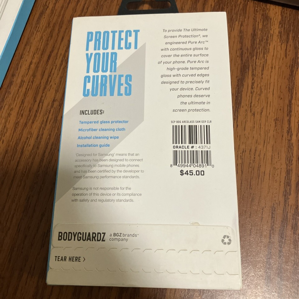 BodyGuardz -Pure Arc Curved Glass Screen Protector Samsung Galaxy S9 ...