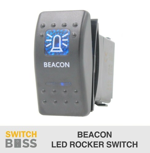 Rocker Switch BEACON - Blue - LED 4x4 Boat Caravan Marine 12v | eBay