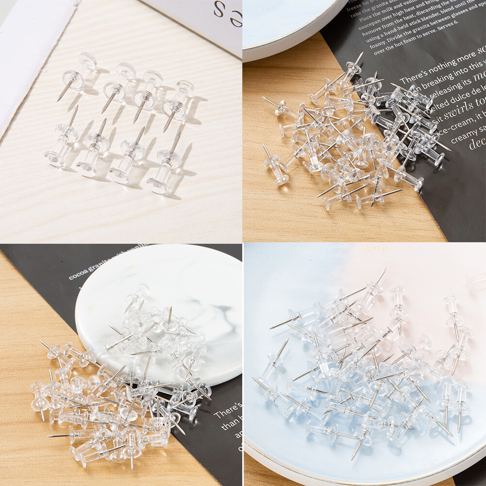 120pcs Map Thumb Tack With Storage Box Artworks Clear Plastic Pinboard ...