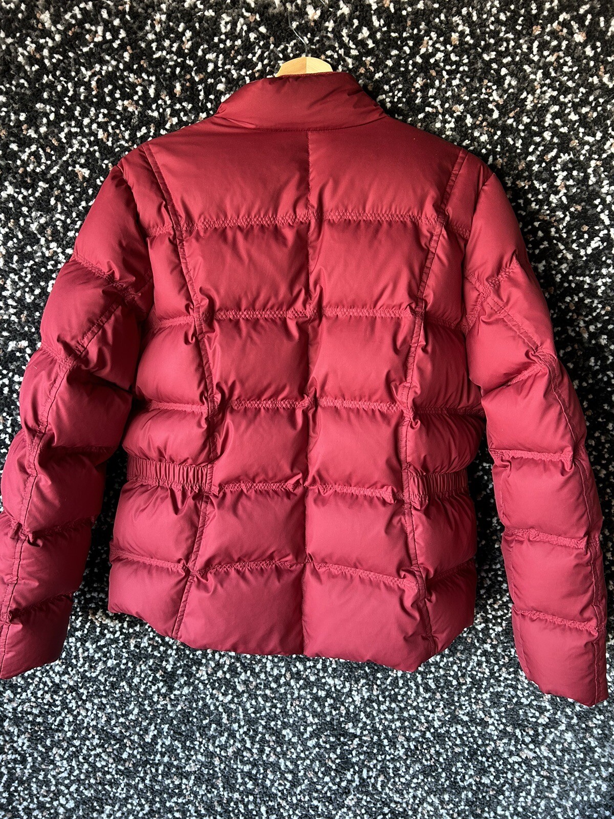 EDDIE BAUER Womens Large Goose Down Full Zip Quilted Jacket Red ...