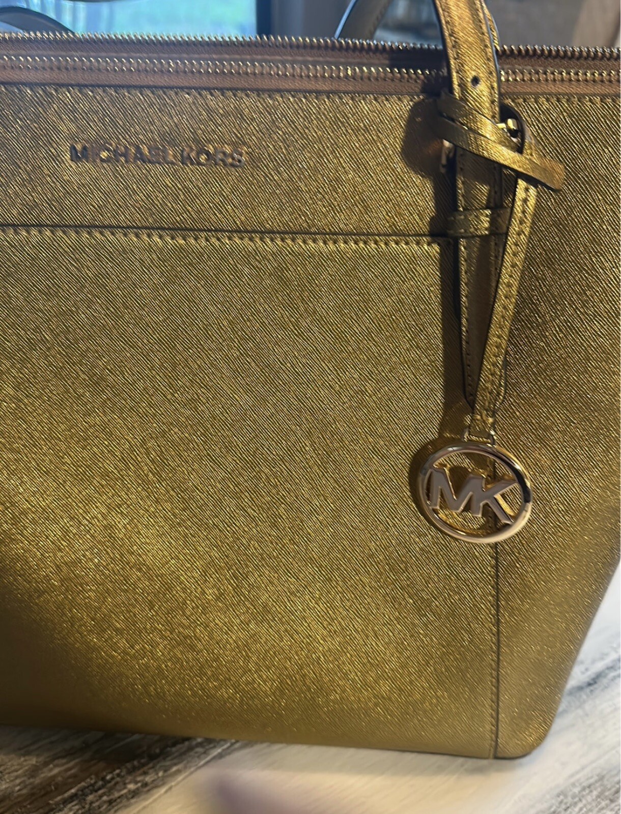 Mk Michael Kors Gold purse tote Used - Gem