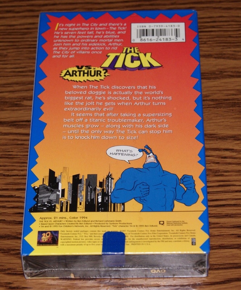 The Tick - The Tick vs. Arthur (VHS, 1994) Fox Kids Video Original ...