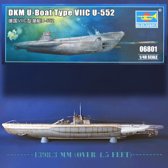 Trumpeter 1/48 Type VIIC U-boat U552 Plastic Model Kit 6801 Tsm6801 for ...