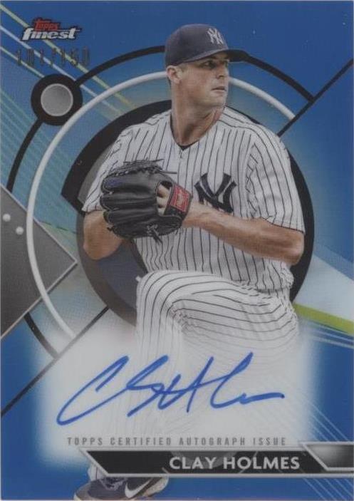 2023 Topps Finest - Finest Autographs Clay Holmes #FA-CH Blue Refractor ...